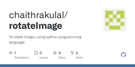 Github Chaithrakulalrotateimage To Rotate Image Using Python Programming Language