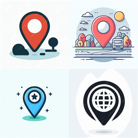 Premium Vector A Set Of Different Icons With Different Locations