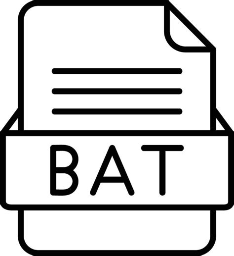 bat file format line icon 28550308 vector art at vecteezy