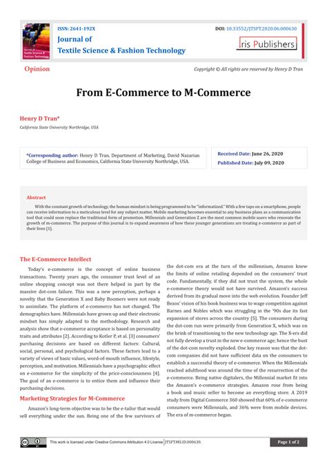 Pdf From E Commerce To M Commerce