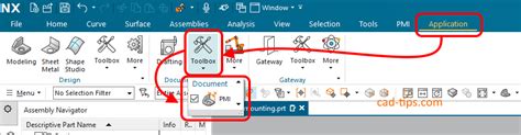 unhiding pmi ribbon bar in nx cad tips