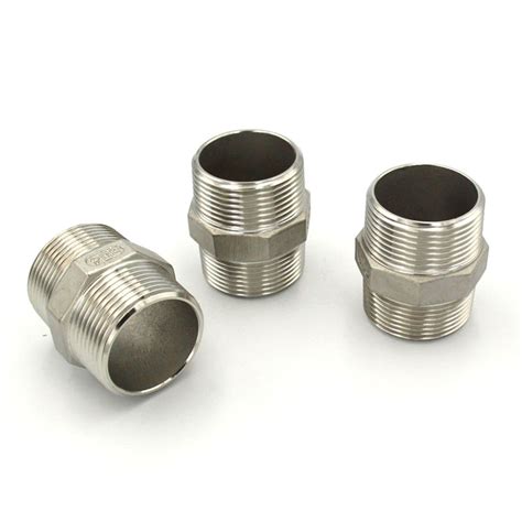 Male Equal Pipe Adapter Stainless Steel Hex Pipe Nipple 150lbs Hex Nipple And Threaded Hexagon