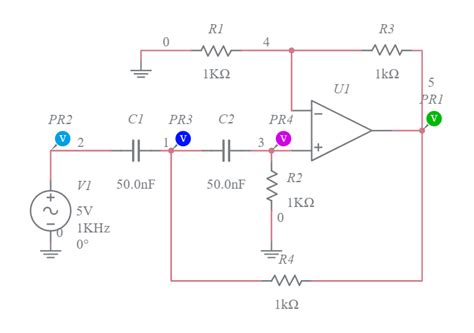 2nd order high pass filter multisim live
