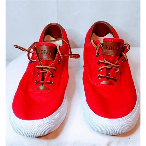 Ralph Lauren Red Polo Sneaker Men Size 14d Depop