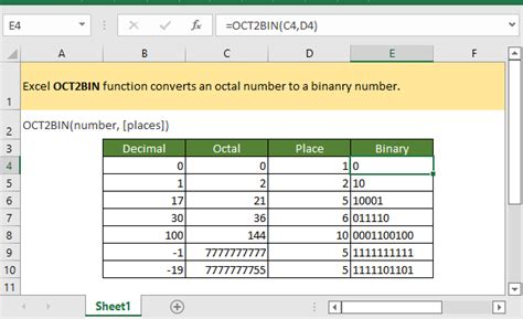How To Use The Excel Oct2bin Function