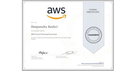Deepanshu Keshri On Linkedin Completion Certificate For Aws Cloud Technical Essentials