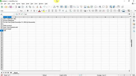 Libreoffice Calc Create Income Statement Libreofficetutorial Libreofficecalc Incomestatement