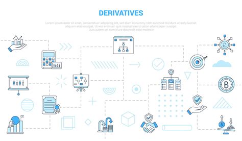 Premium Vector Derivatives Concept With Icon Set Template Banner With Modern Blue Color Style