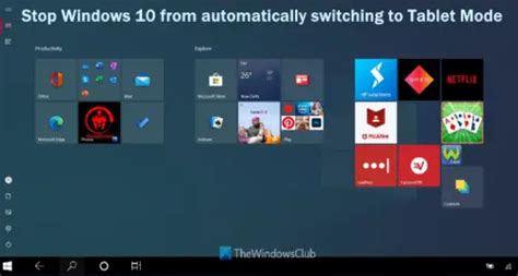 Stop Windows From Automatically Switching To Tablet Mode