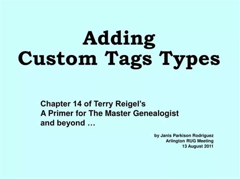 PPT Adding Custom Tags Types PowerPoint Presentation Free Download ID