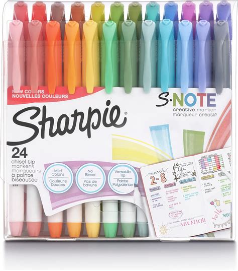 Sharpie Permanent Markers Fine Point Assorted Colours 24 Count Office Products