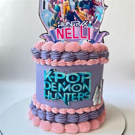 Kpop Demon Hunter 3d Cake Topper With Lights Custom Name And Age