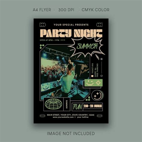 여름 파티 플라이어 프리미엄 Psd 파일