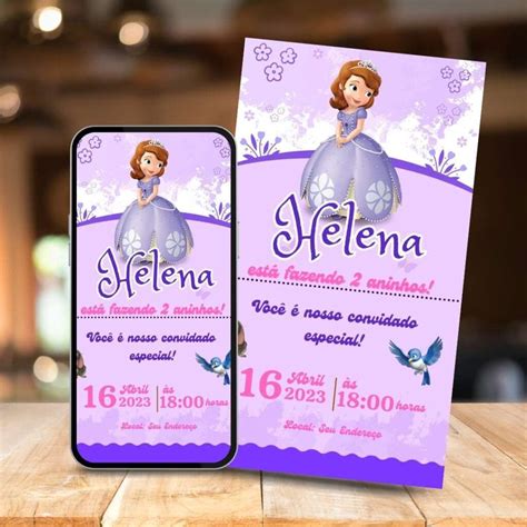 Convite Princesa Sofia Editável Grátis Personalize Gratis