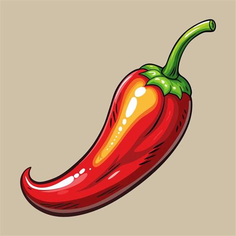 Fresh Chili Pepper Vegetable Vector Culinary Illustration Premium Ai