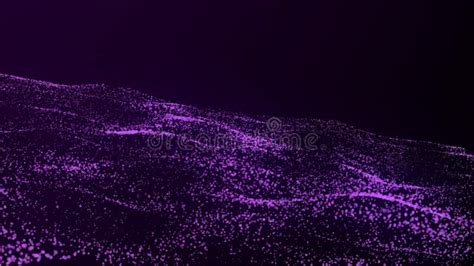 Dynamic Wave Of Glowing Particles Digital Technology Background 3d Rendering 4k Animation