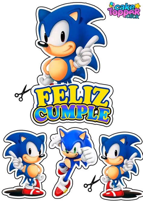 Sonic Topper Banderines Stickers Cupcake Toppers Gratis