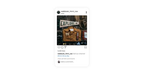 Cloning Instagram Card Using Html Css Post Card Cloning Youtube