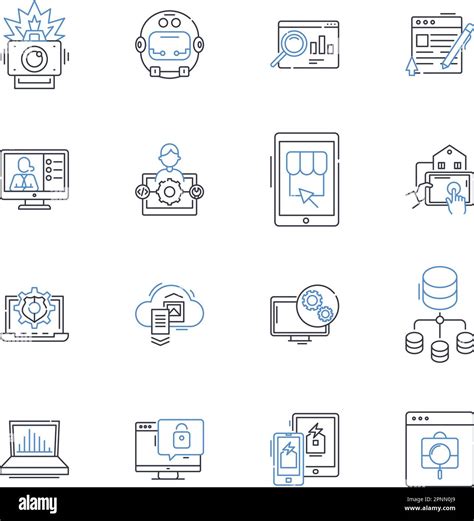 Hardware Technology Line Icons Collection Processor Memory Graphics