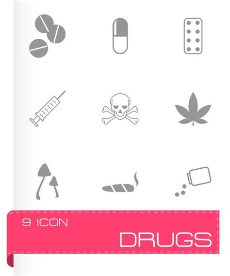 Vector Black Drugs Icon Set Stock Vector Image By ©annexs 58873521