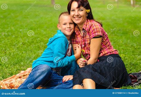 Mother And Son Outdoors Stock Photo Image Of Caucasian 27308114