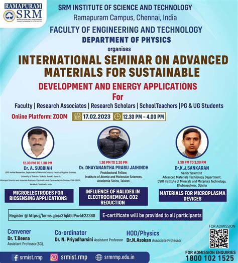 International Seminar On Advanced Materials For Sustainable Development And Energy Applications