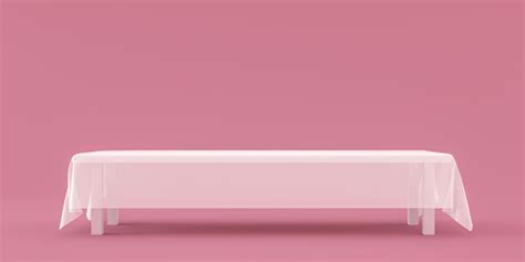 디자인에 대한 긴 공간과 분홍색 배경에 흰색 직물빈 테이블 상단 빈 받침대 또는 연단 제품 선반 배경입니다 3d 렌더링 0명에 대한 스톡 사진 및 기타 이미지 Istock