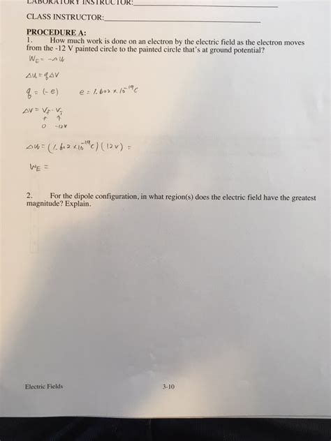 solved laboratory instructor class instructor procedure a