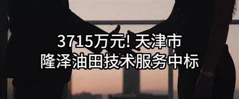 3715万元 天津市隆泽油田技术服务有限公司中标