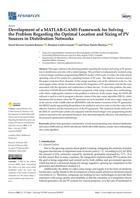 pdf development of a matlab gams framework for solving the problem
