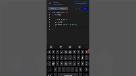 Printf The Area And Circumference Of Circle In Programming C Trending Youtubeshorts Python