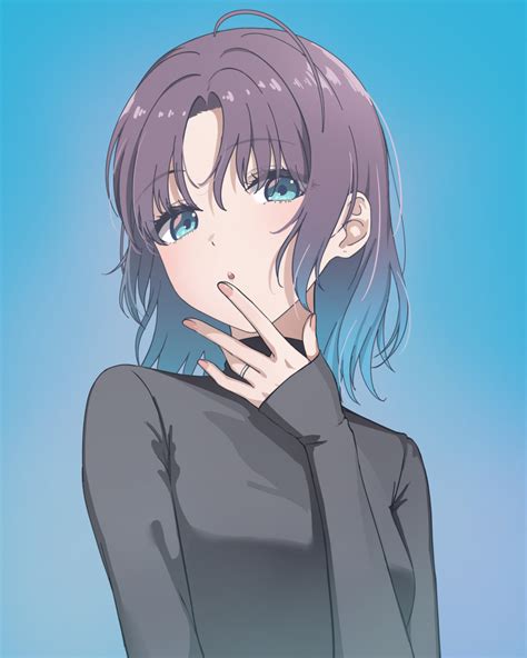 Safebooru 1girl Absurdres Ahoge Asakura Toru Black Sweater Blue