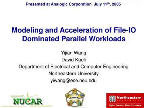 Ppt Modeling And Acceleration Of File Io Dominated Parallel Workloads Powerpoint Presentation