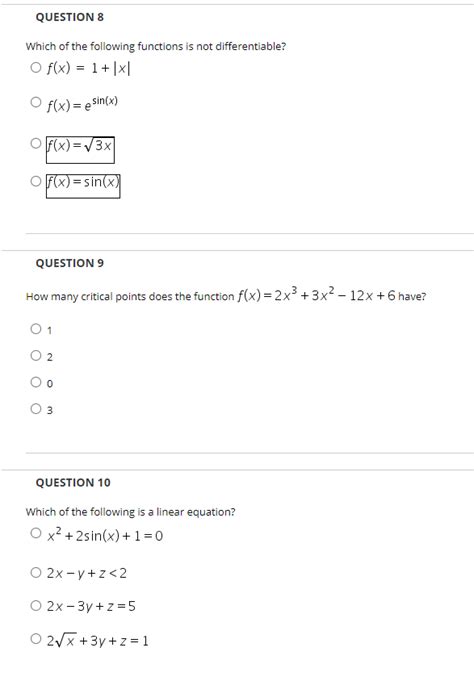 Solved QUESTION Which Of The Following Functions Is Not Chegg
