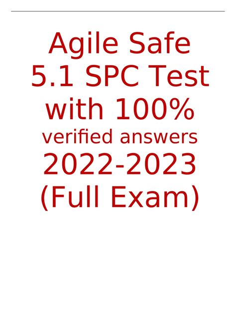Agile Safe 5 1 Spc Test With 100 Verified Answers Full Exam Agile Safe 5 1 Spc Stuvia Us