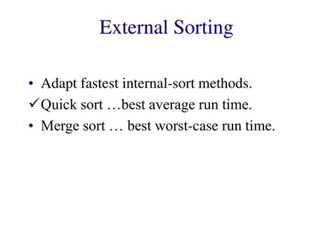 PPT External Sorting PowerPoint Presentation Free Download ID
