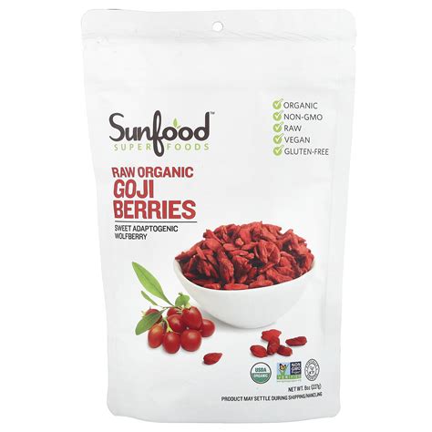 Sunfood Superfoods Vegan Goji Berries For Smoothies Raw Organic