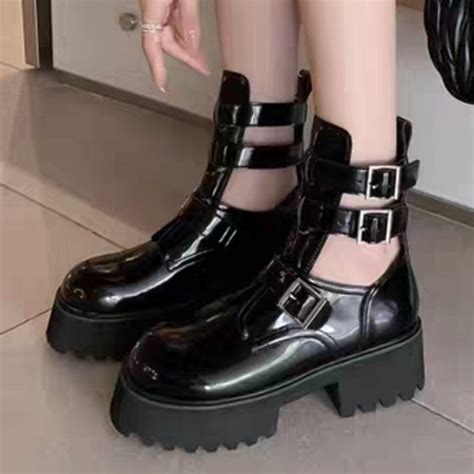 다미님 [굽5cm 230~245] 통굽 부츠 키높이 워커 가보시 로퍼 라운드 스퀘어 가죽 레더 스웨이드 버클 벨크로 편한 쿠션 빅사이즈 벨트 구두 웨지힐 하객룩 결혼식