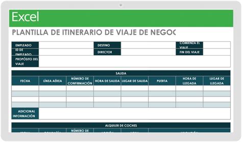 Plantilla Itinerario De Viaje Excel