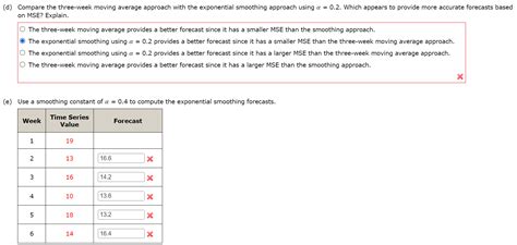solved c use α 0 2 to compute the exponential smoothing