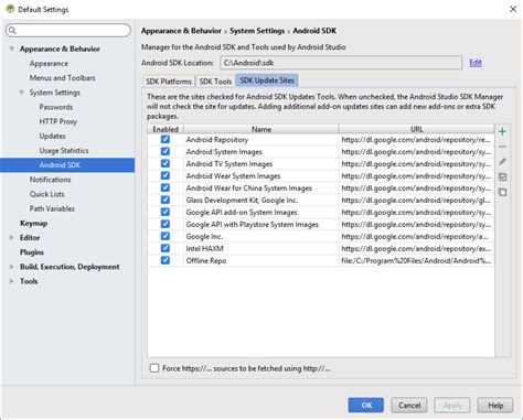 SDK Manager In Android Studio What To Select