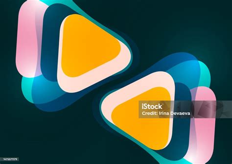 서로 겹치는 둥근 삼각형의 추상 배경 기하학적 트렌디 템플릿입니다 벽지 배너 엽서 책 일러스트 착륙에 대 한 벡터 그림 0명에