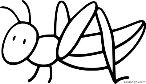 Easy Grasshopper Coloring Page Coloring Pages Coloring Cool