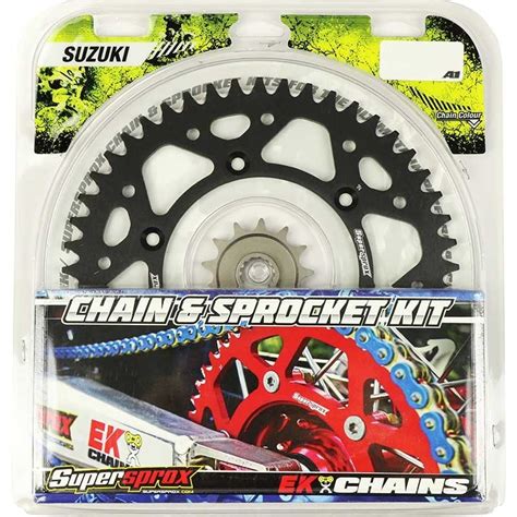Supersprox Suzuki Rmz250 13 17 Ek Chain And Black Alloy Sprocket Kit