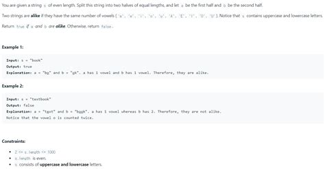 Leetcode 1704 Determine If String Halves Are Alike