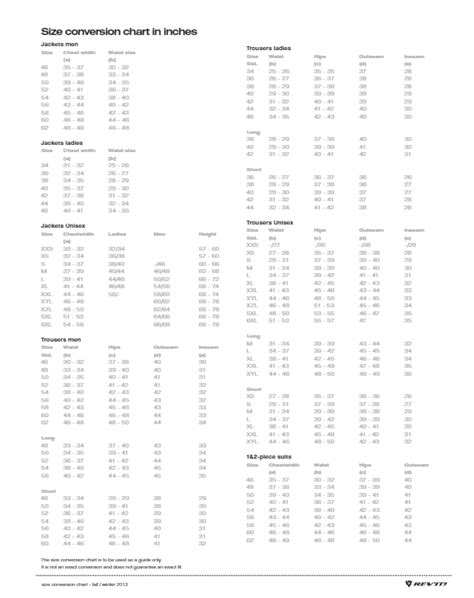 Rev It Size Chart High Road Motorsports