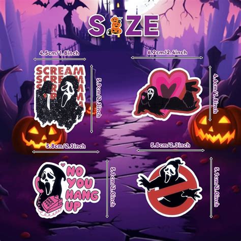 100 Sticker Lot Scream Ghostface Ghost Face Stickers Halloween Horror