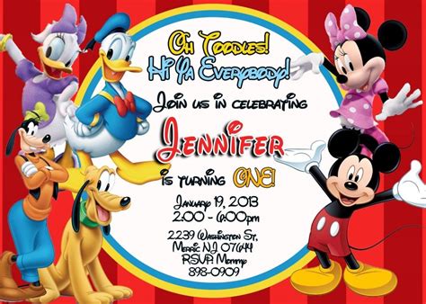 Disney Mickey Mouse Clubhouse Birthday Invitation