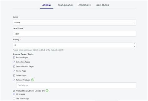 how to add new and customize shopify product labels
