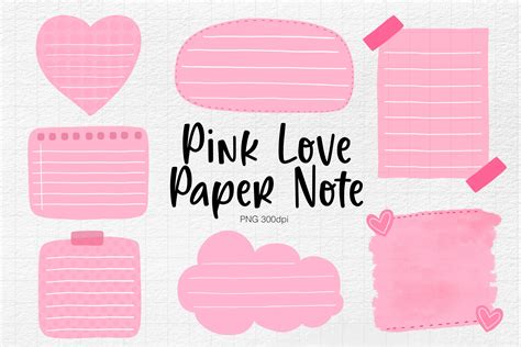 Pink Love Paper Note Clipart Graphic By Minmin · Creative Fabrica